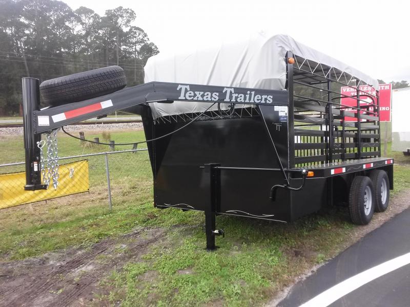 CMS6630-14 C.M. TRAILERS 14' STOCK TRAILER W/1 CUT GATE AND COMBO REAR ...